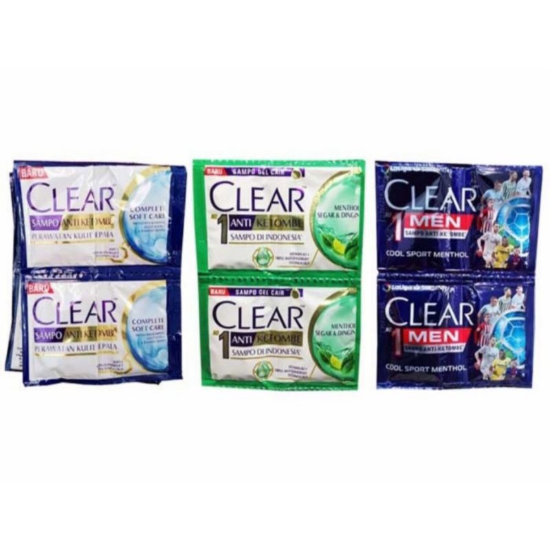 Jual sampo clear sachet per renteng isi 12 sachet | Shopee Indonesia