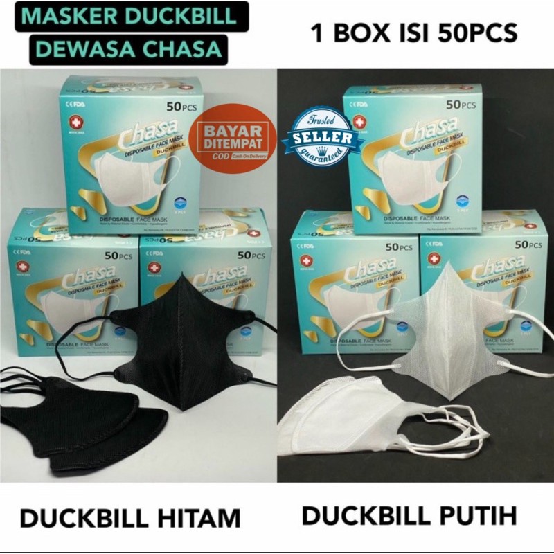 Jual Masker Duckbill 3 Ply Chasa Earloop Medical Grade isi 50 Pcs ...