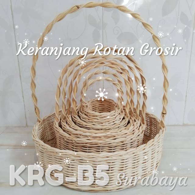 Jual KRG-B5 Keranjang rotan bulat DD= 18 cm DL: 20 cm Keranjang rotan ...