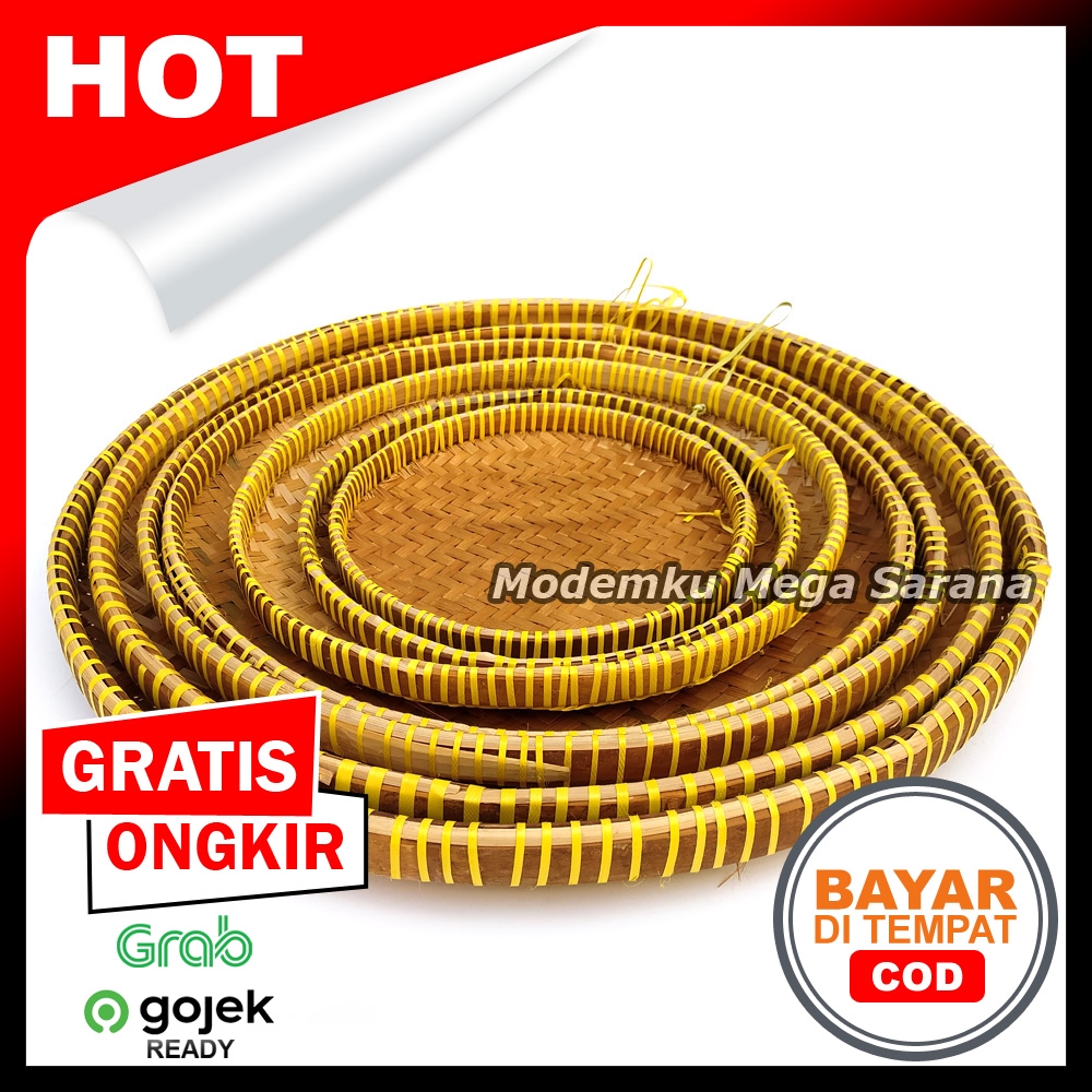 Jual Tampah Bambu Set Isi 7 Tambir Piring Bambu Nampan Nampah Wadah ...