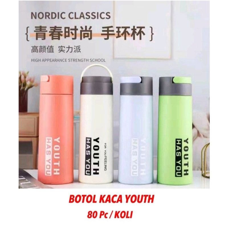 Jual botol kaca youth / botol youth / botol lucu / botol sekolah ...