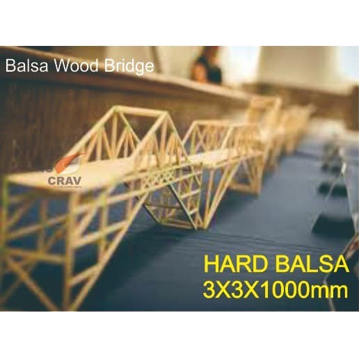 Jual Stic Balsa Wood Bridge 3mm x 3mm x1000mm Jembatan BRIDGE Kayu Stik ...