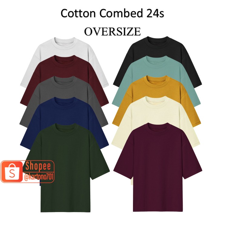 Jual Kaos Oversize Cotton Combed 24s Unisex Shopee Indonesia
