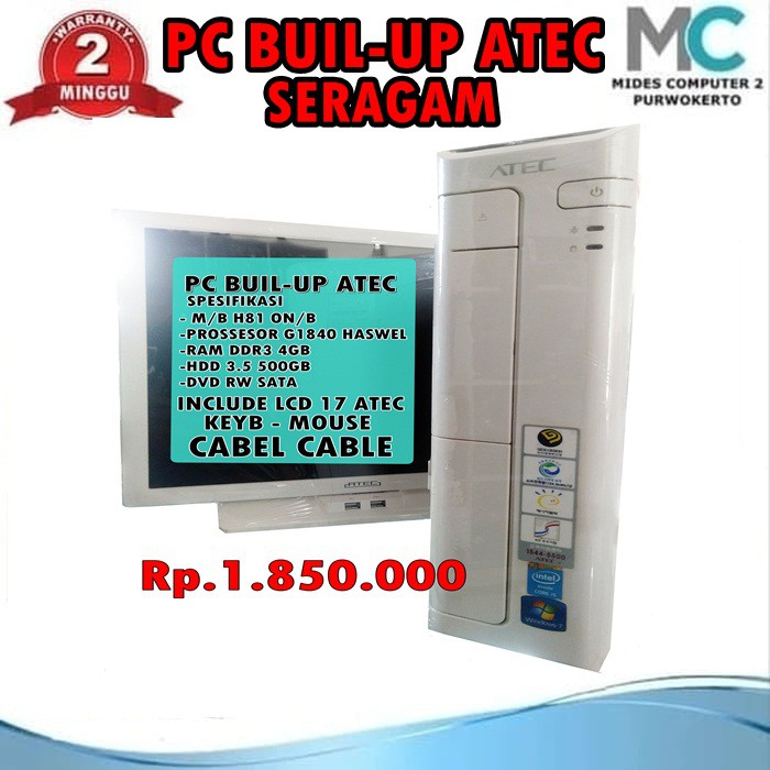 Jual PC BUIL -UP ATEC GEN4 1 SET SERAGAM | Shopee Indonesia