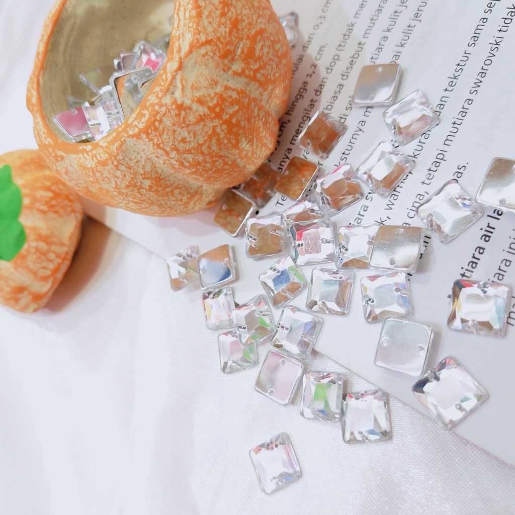 Jual Permata 10x10 Ds Putih 1/Manik-Manik/Bahan Aksesoris/isi 100pcs ...