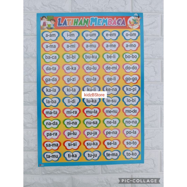 Jual Poster Edukasi Membaca Latihan baca | Shopee Indonesia