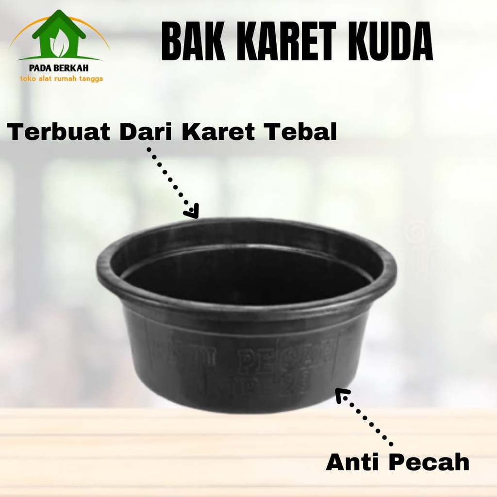 Jual Bak Baskom Ember Hitam Karet 30cm Kuda Yashindo | Shopee Indonesia
