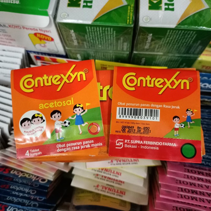Jual Contrexyn Acetosal Penurun Panas Rasa Jeruk Strip 4 Tablet ...