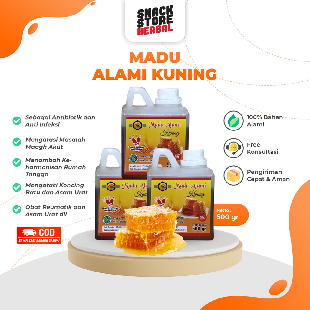Jual Madu Murni Alami Kuning Asli Lebah Hutan Sehat 100% Original Tanpa ...