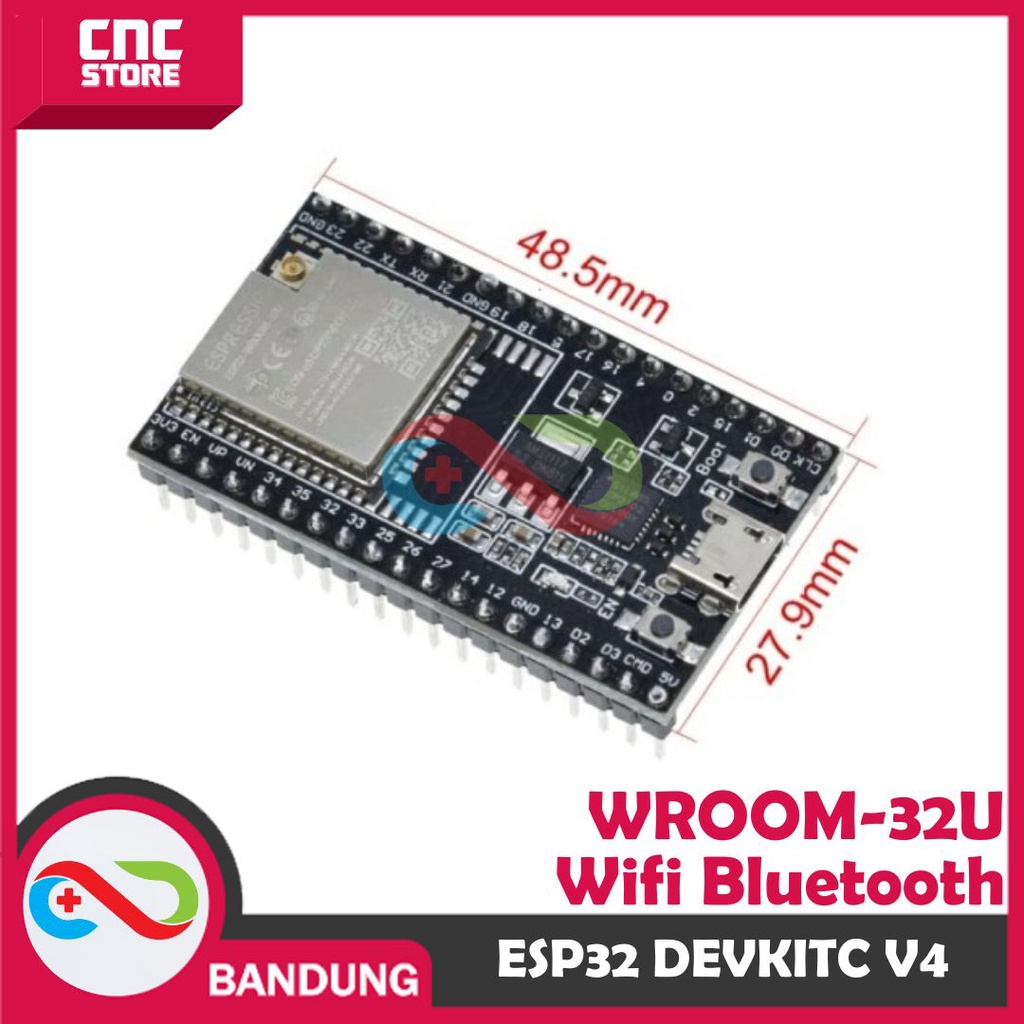 Jual ESP32 ESP-32 DEVKITC V4 WROOM-32U WIFI BLUETOOTH DEVELOPMENT BOARD ...