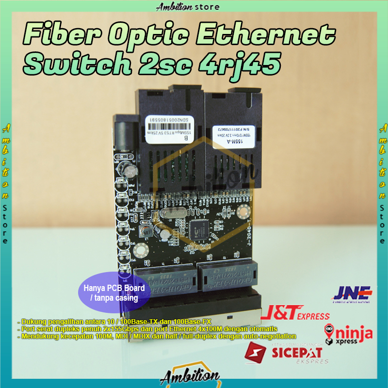 Jual [COD] 10/100Mbps LED 2 SC 4 RJ45 Ethernet Fiber Switch Optical ...