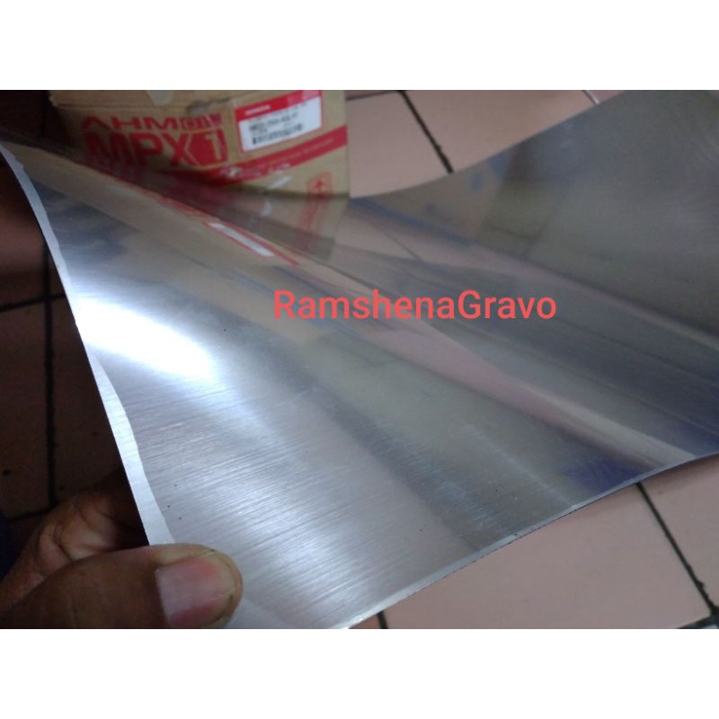 Jual gravo/bahan name tag/gravoply/silver hairline/60x120cm tebal 1.5mm ...