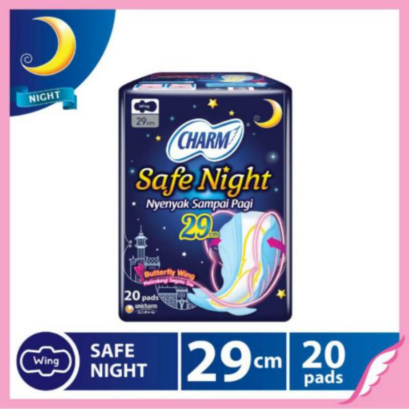 Jual Charm Safe Night Wing 29cm 20 Pads / 30 Pads | Shopee Indonesia