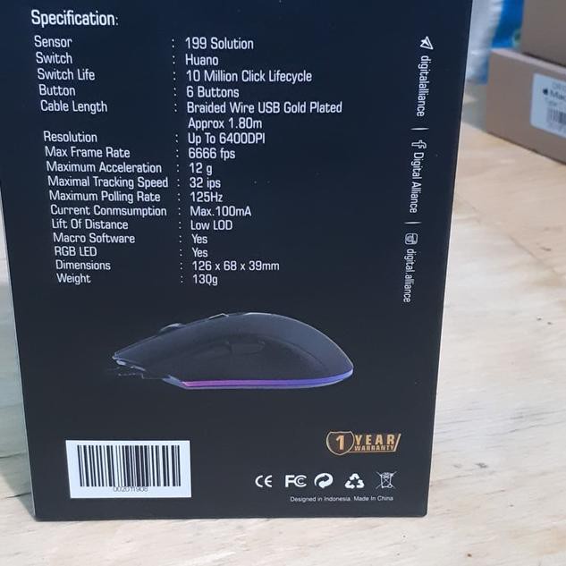 Jual (҂ ͡ ͜ʖ ͡ )ᕤ Digital Alliance Luna RGB Macro Gaming Mouse - DA ...