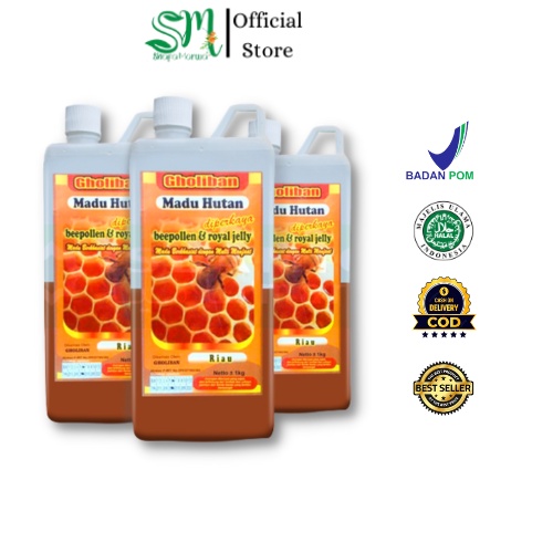 Jual Madu KLM Kalimantan Gholiban 1 kg / 1kg original Botol Timbul ...