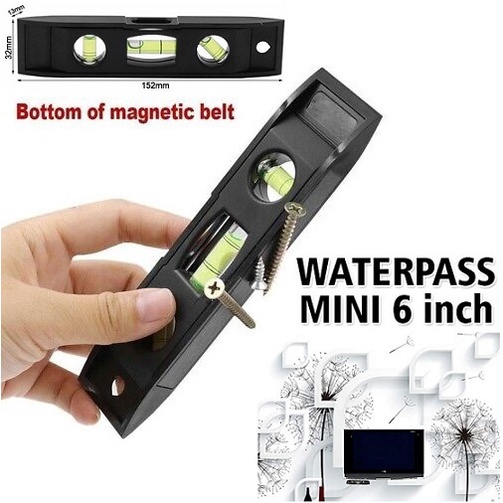 Jual Waterpass Magnet Mini 6 Inch Water Pass Bubble Spirit Level ...