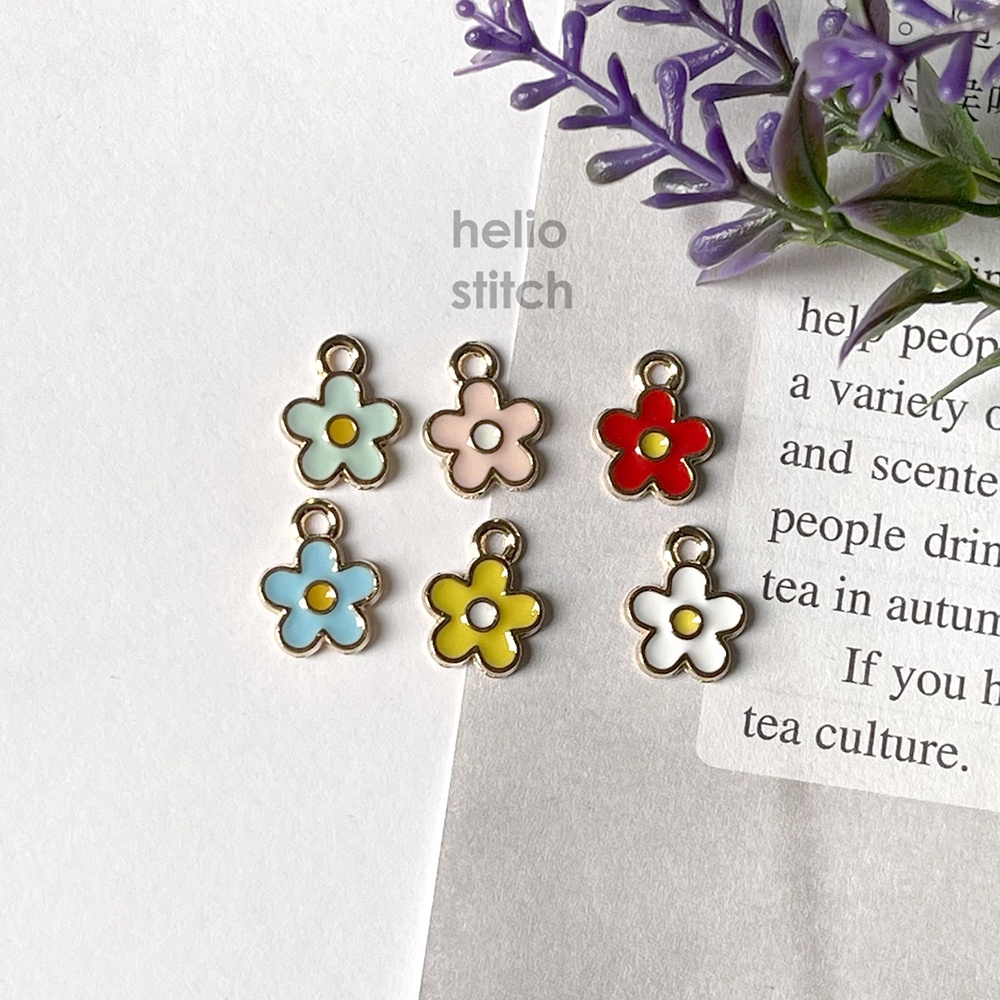 Jual 1 pcs Charm Enamel Epoxy Bunga 5 Kelopak Medium Size | Shopee ...