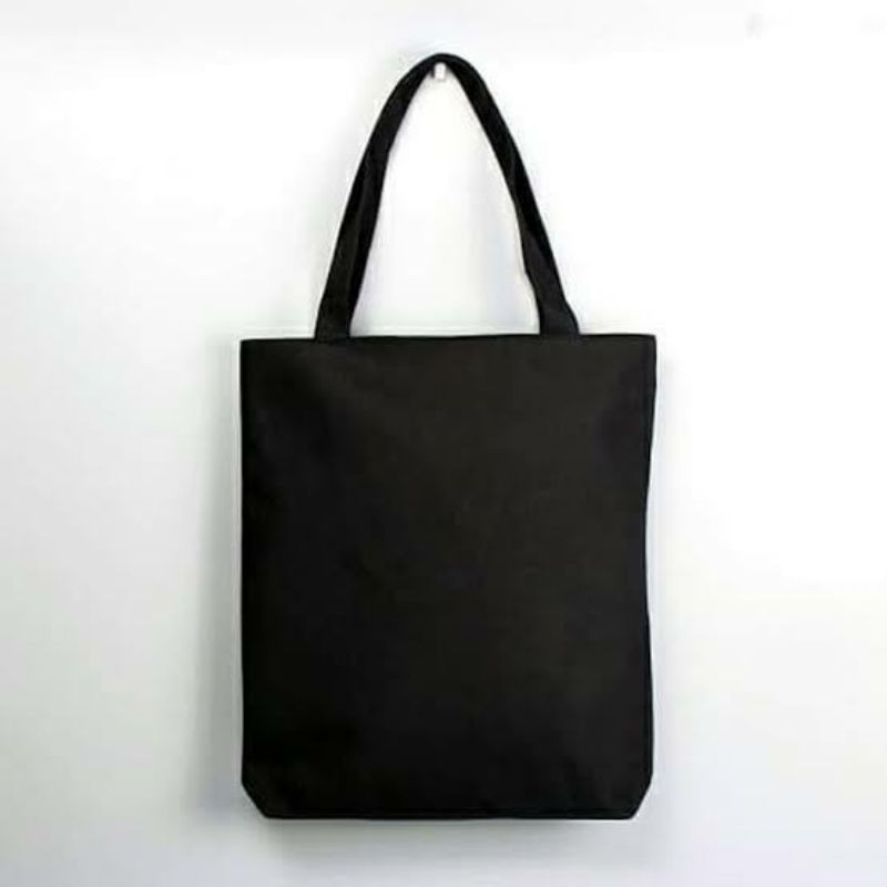 Jual Totebag kain blacu Hitam Polos | Shopee Indonesia