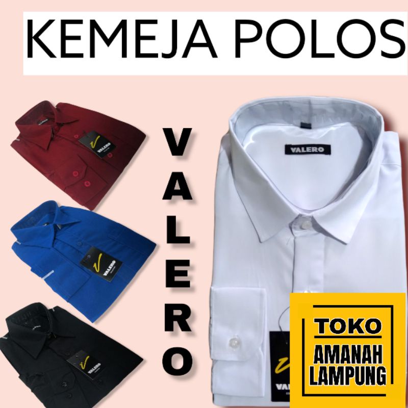 Jual KEMEJA POLOS LENGAN PANJANG MERK VALERO PUTIH BIRU MERAH HITAM ...