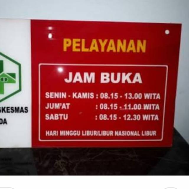 Jual Tanda sign tulisan display board jam buka operational hour ...