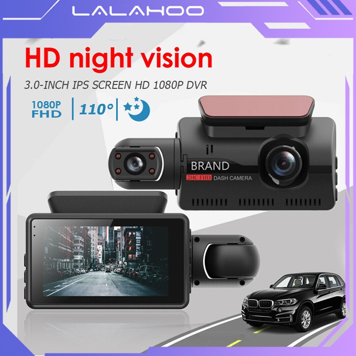 Jual ️Ready Stock ️Dash Cam Car 1440P 3" IPS Screen Dual Lens Front and ...