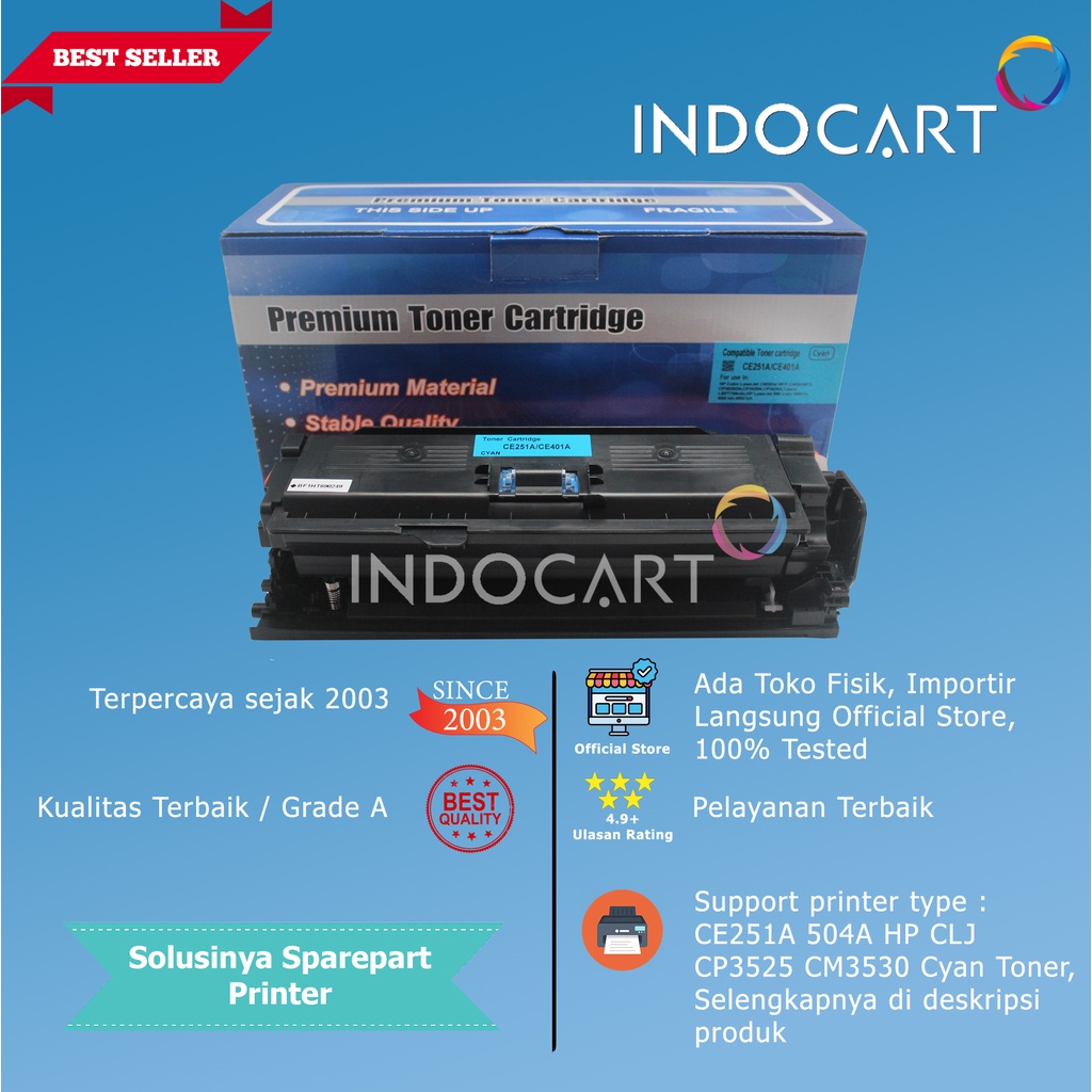 Jual IndoCart Toner Cartridge Compatible CE400A CE401A CE402A CE403A ...