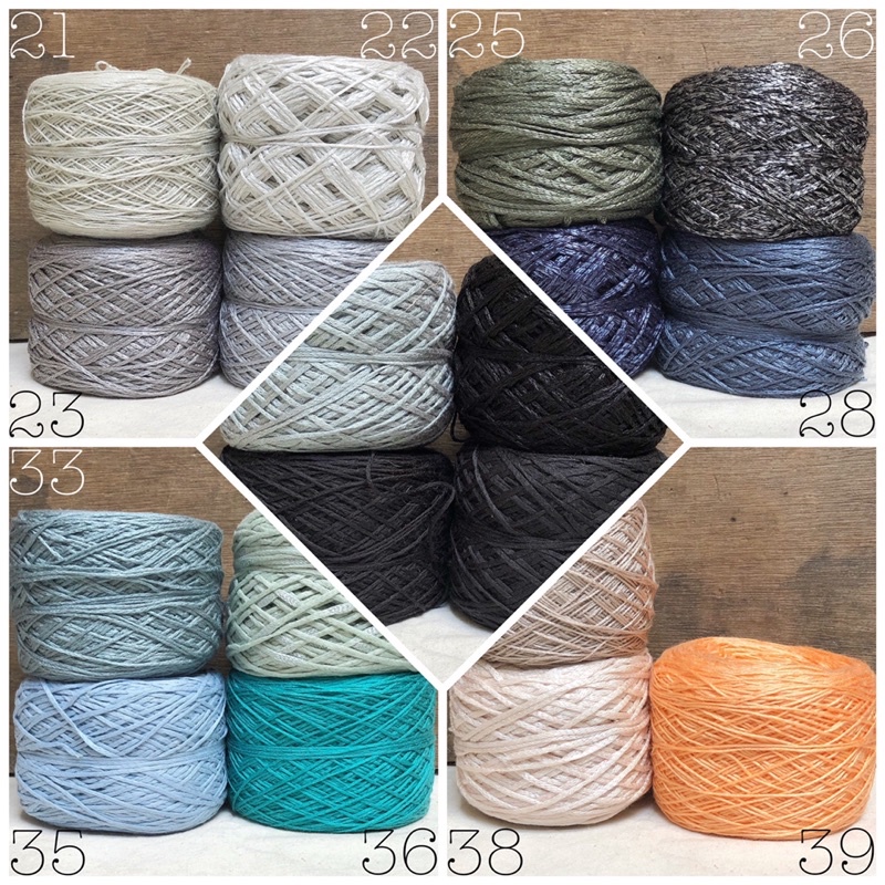 Jual Benang Rajut LINEN ( cord yarn / braided yarn / Benang Pita ...