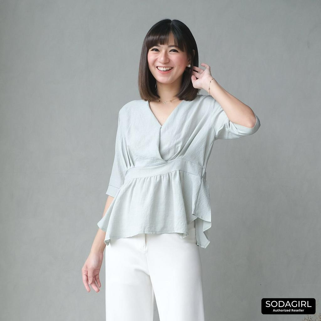 Jual Pasha Blouse Lengan 3/4 Korean & Kimono Style Basic Formal Kantor ...