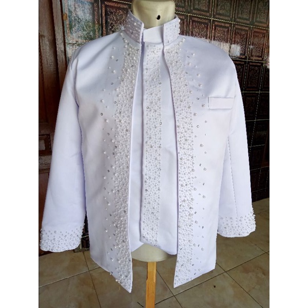 Jual Beskap Basofi Putih Akad || Warna bisa request | Shopee Indonesia