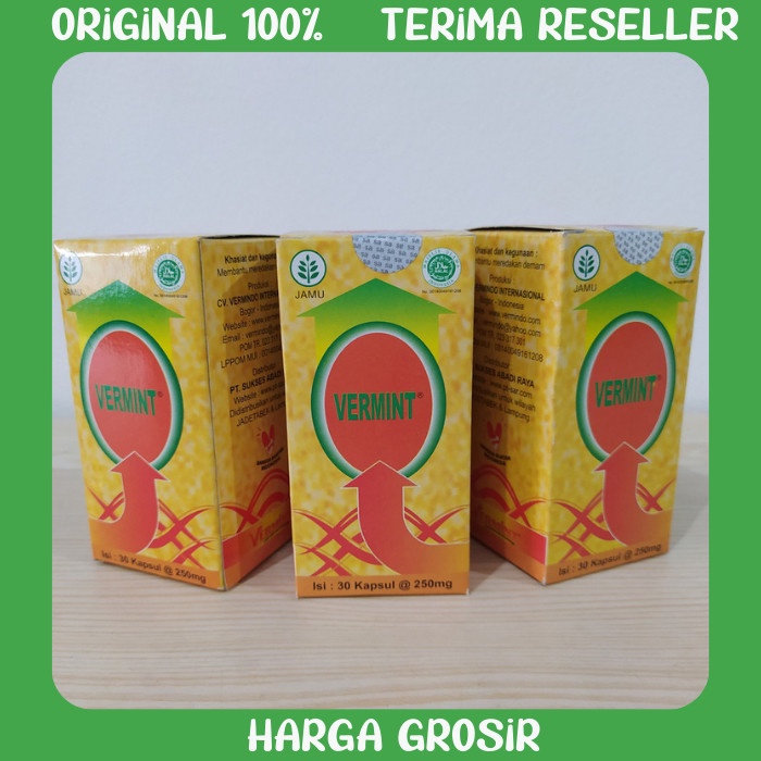 Jual Vermint Kapsul Cacing| Obat Penyakit Tifus / Tipes 100% Original ...