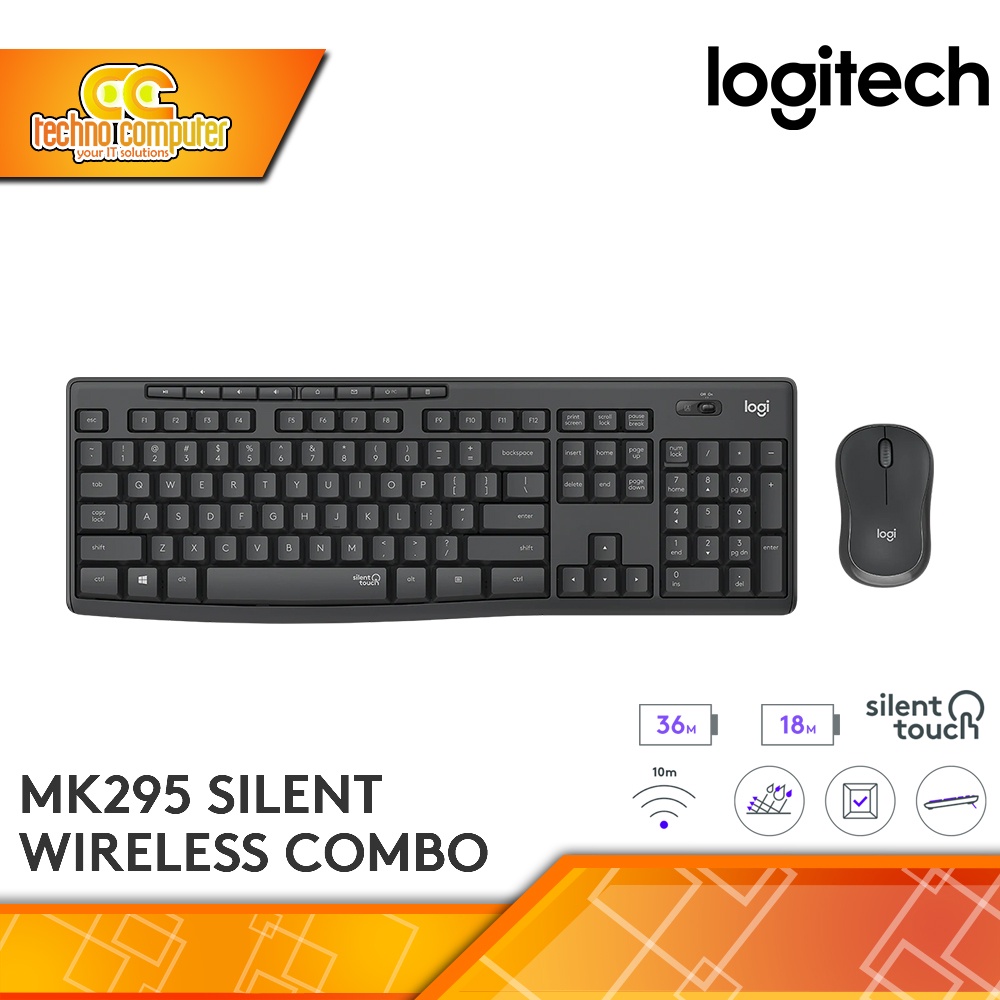 Jual LOGITECH MK295 Silent Combo Wireless - Office Keyboard & Mouse ...