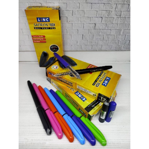 Jual pulpen/bulpen/ballpoint/pena linc safron tech 1 lusin/12 pcs ...