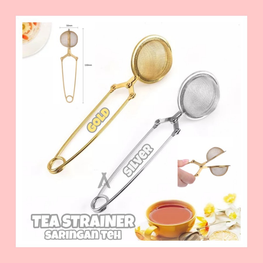 Jual SARINGAN TEH EMAS TEA STRAINER BALL GOLD SILVER STAINLESS PROPS ...