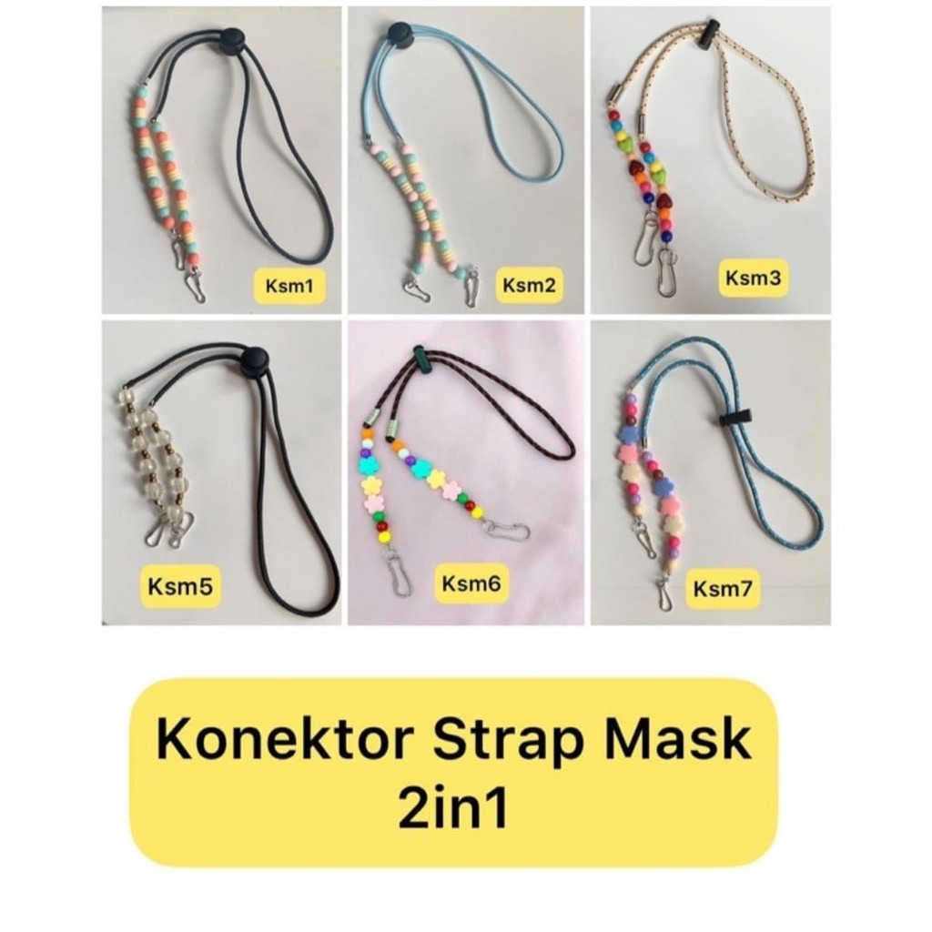 Jual StrapMAsk 2in1 MURAH (strap konektor manik blue) | Shopee Indonesia