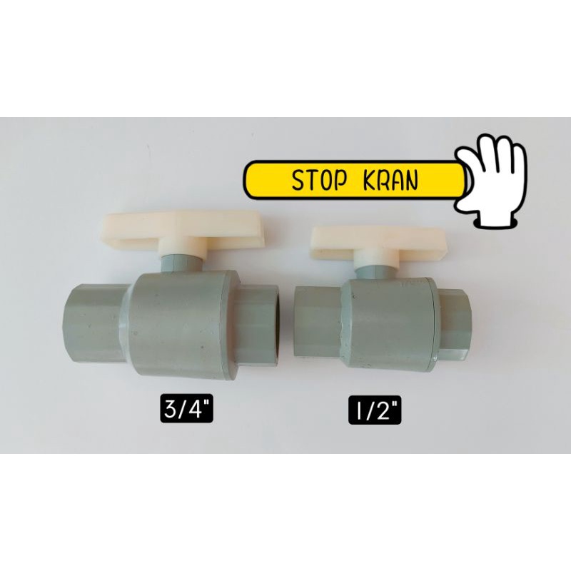 Jual Stopkran PVC/Ball Valve Plastik 1/2" 3/4" | Shopee Indonesia