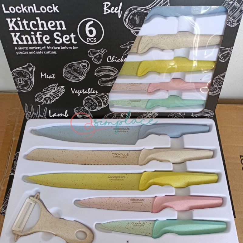 Jual Lock n Lock knife set Pastel isi 6 / Pisau lock n lock pastel isi ...