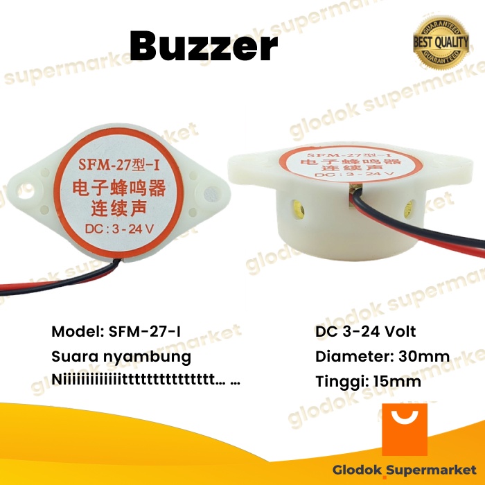 Jual Buzzer SFM-27 Bazer Continous Alarm DC 3-24v Buzer Speaker | Shopee Indonesia