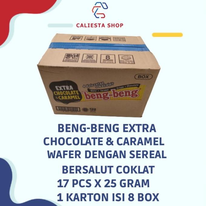 Jual Beng-Beng Extra Chocolate & Caramel 17 pcs x 25 gram (1Karton x 8 ...
