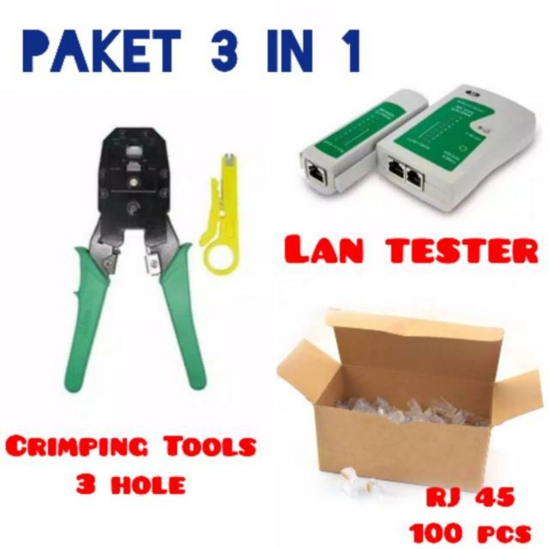 Jual Alat Paket Tang Krimping Lan tester dan RJ45 ( Ready Stok ...