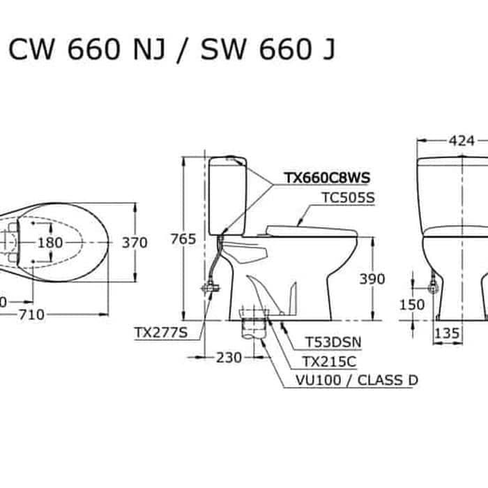 Jual Coarcella Closet Duduk Toto Cw 660 Nj Tanki Sw 660 /8 Tutup Tcw 07 ...