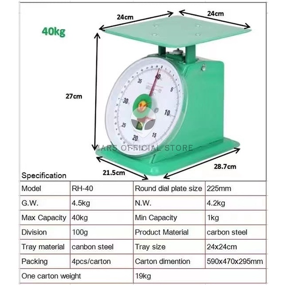Jual RENKMHE Timbangan Manual Jarum Duduk 20 Kg 30 Kg 40 Kg 50 Kg ...