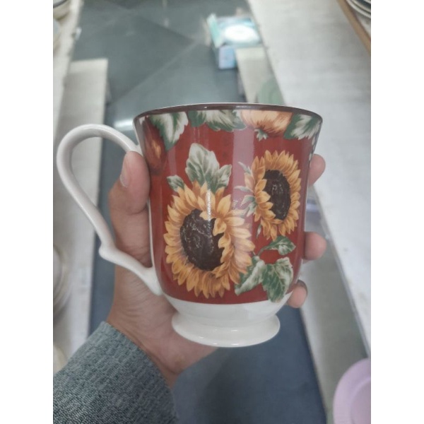 Jual SUNFLOWER MUG GELAS KERAMIK SANGO MOTIF BUNGA MATAHARI KOLEKSI ...