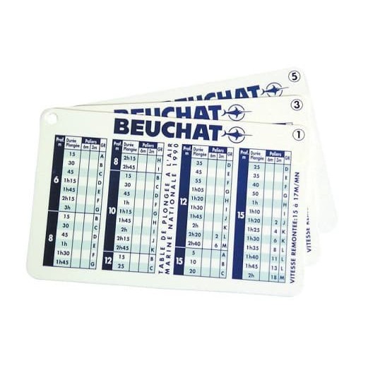 Jual Decompression Table Scuba Diving Beuchat (3 Slates) Tabel Selam ...