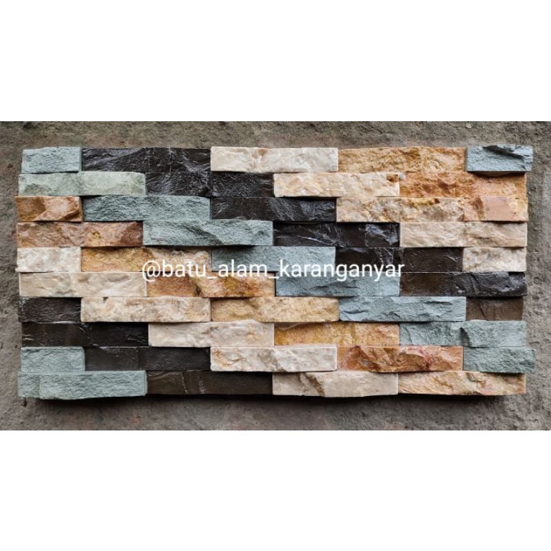 Jual Batu alam wallcladding/mozaik marmo mix 4warna 20x40cm | Shopee ...