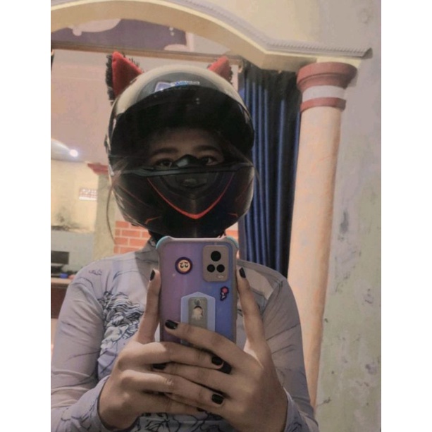 Jual Grosir kuping helm / kuping kucing helm / kuping kucing helm half ...