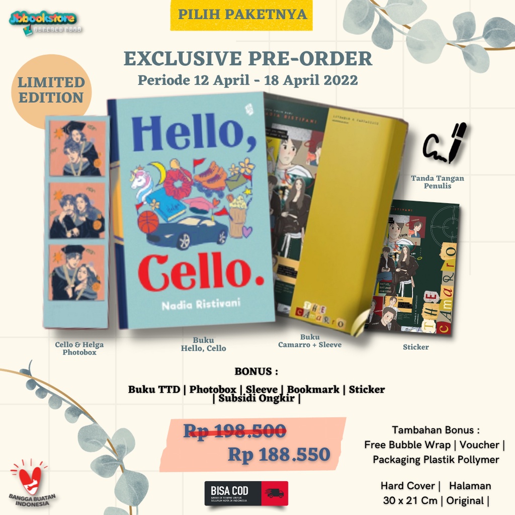 Jual Novel Hello ( Again ) Cello / Hello, Cello + TTD - Nadia Ristivani ...
