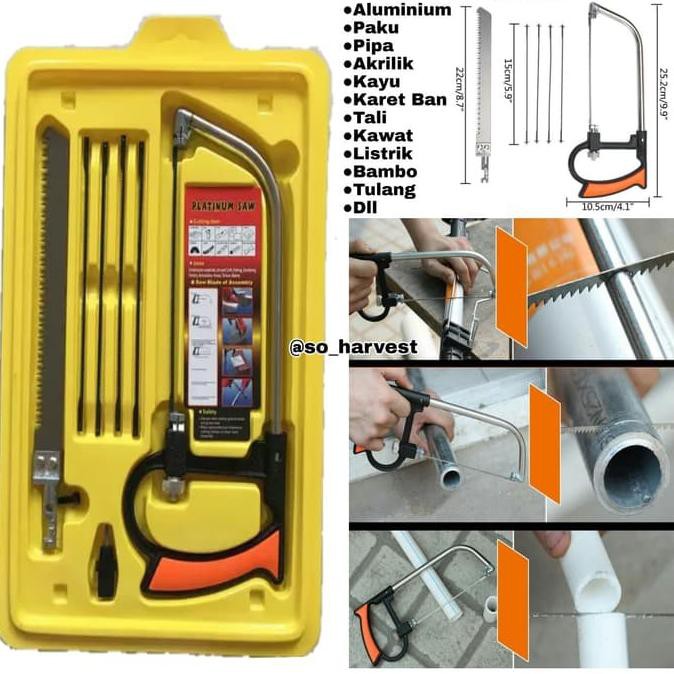 Jual Magic Saw Gergaji Kayu Besi Pipa Multifungsi Set 3 Way Blade ...
