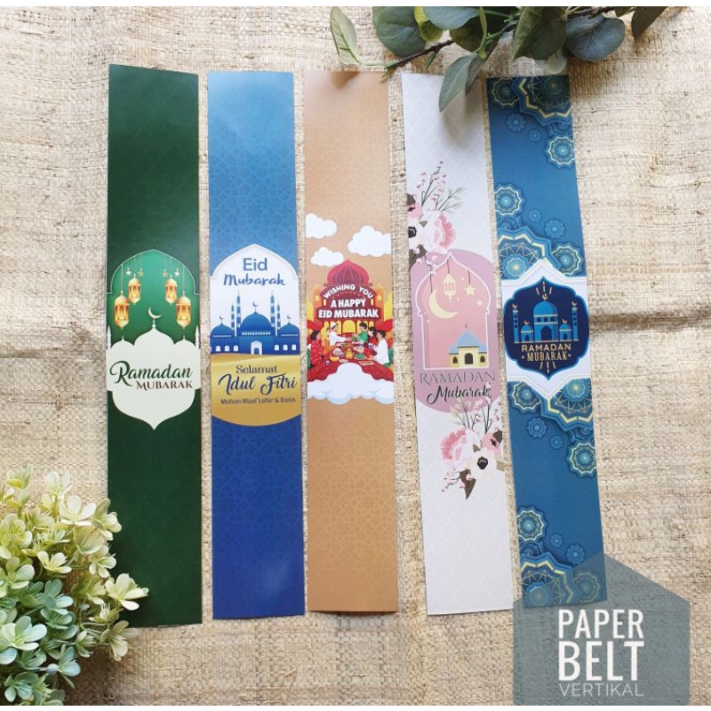 Jual Paper Belt Vertikal Idul Fitri Sleeve Tag Label Kertas Souvenirs ...