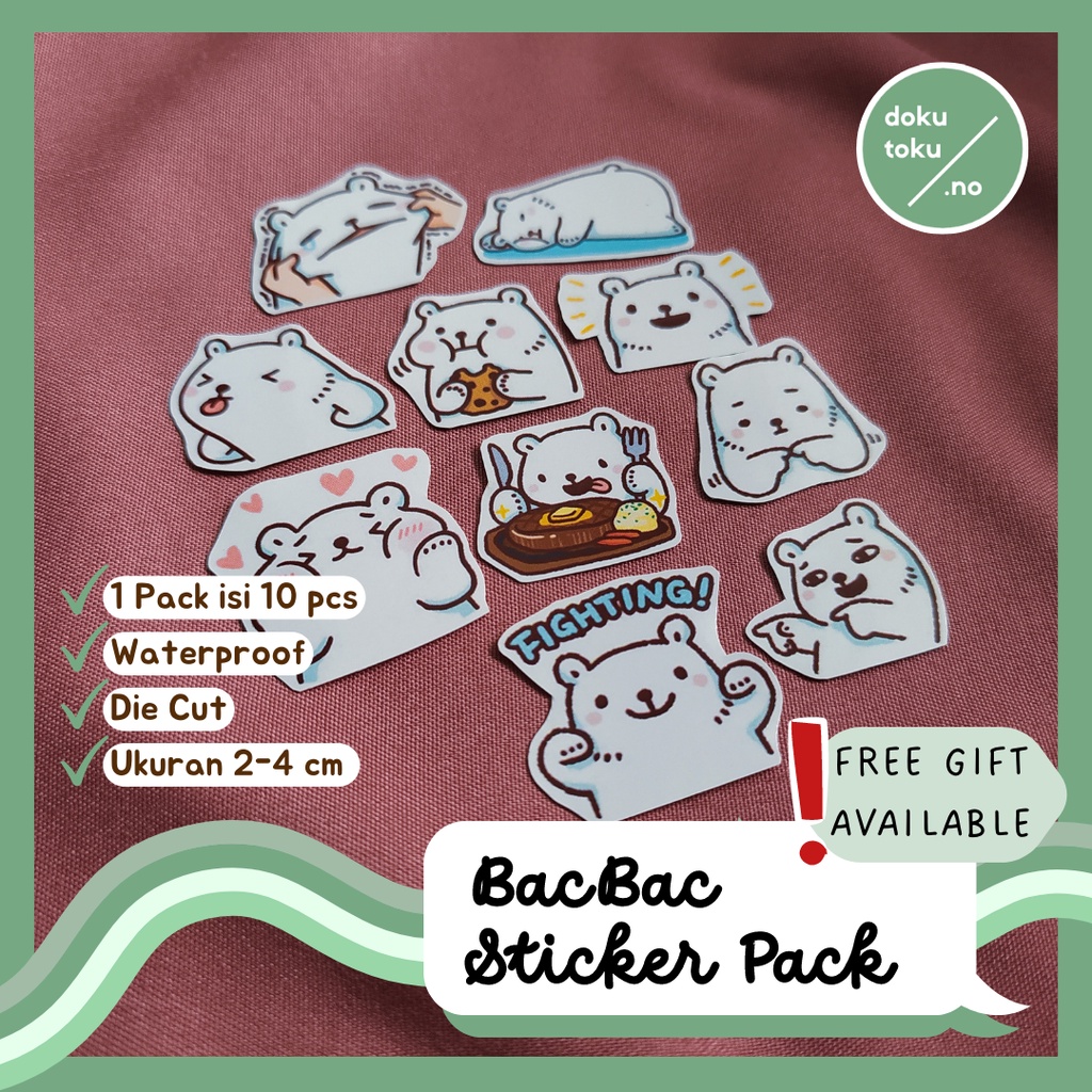 Jual Stiker Waterproof Bac Bac Beruang Lucu Tumblr | Shopee Indonesia