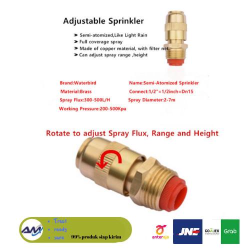 Jual Sprinkler Sprinkler Head Kuningan Adjustable Nozzle Brass Water ...